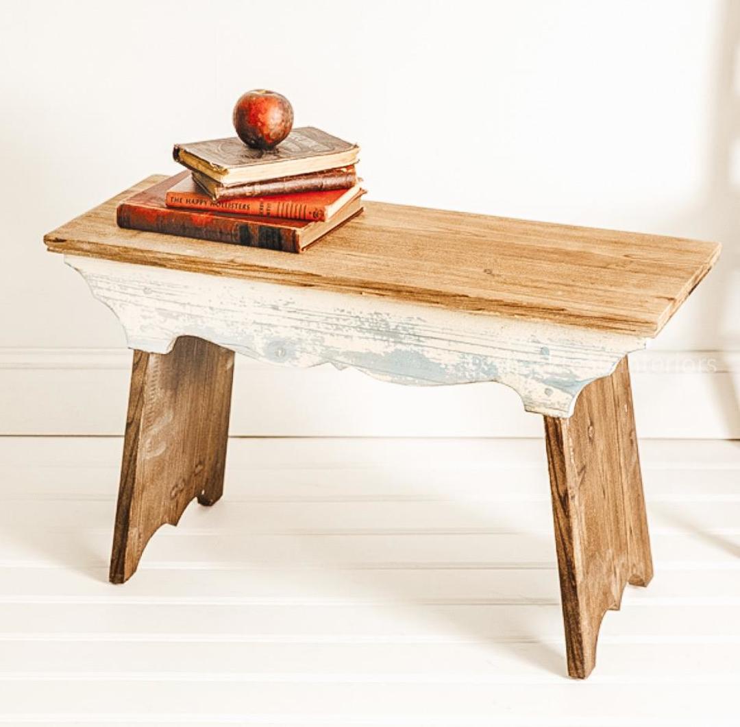 Wooden Scalloped Bench | Shackteau Interiors | Essex County, MA