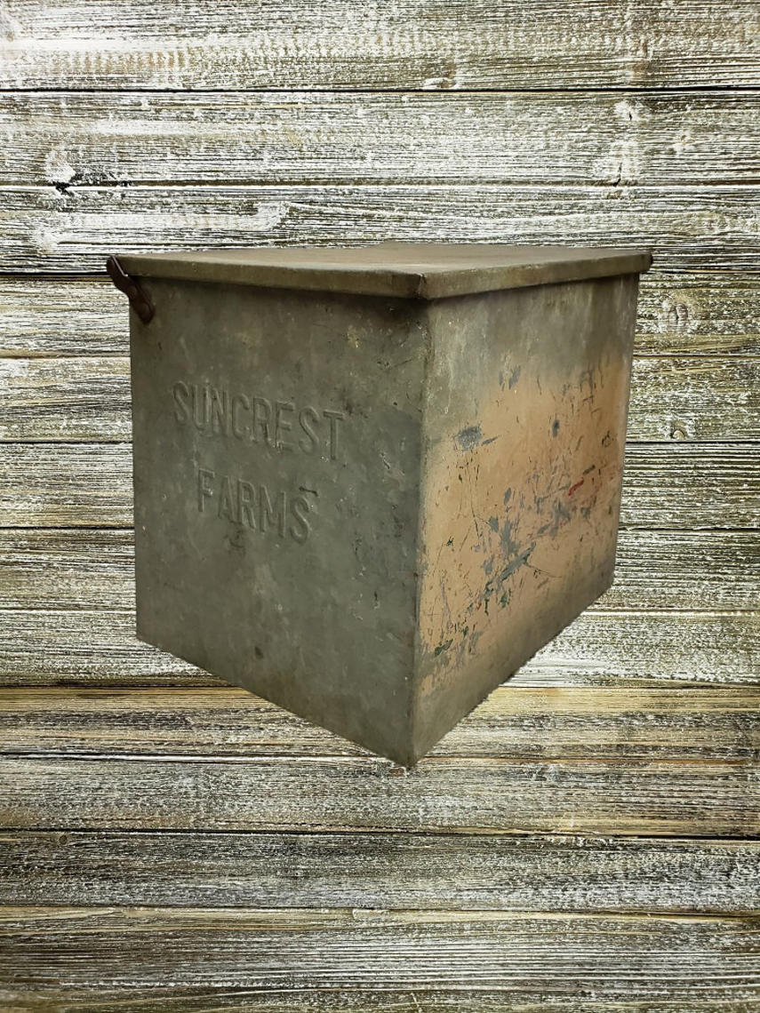 Vintage Dairy Box, Suncrest Farms Antique Metal Milk Box, Milkman | A ...