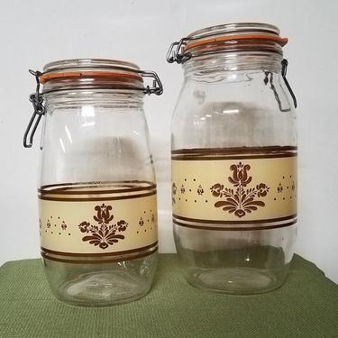 Vintage Pair of Arc France Glass Canisters Niveau | Over the Years ...