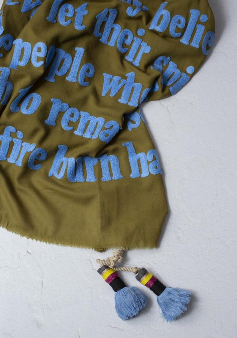 Undeniably Themselves Lightweight Embroidered Poetry Scarf | December ...