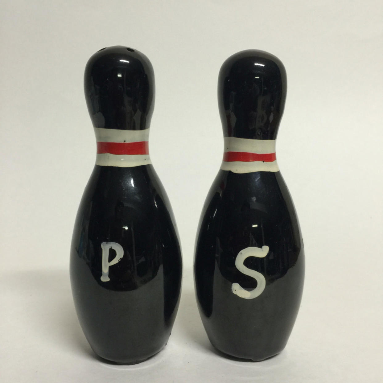 Vintage Black Bowling Pin Salt and Pepper Shakers, | Vintage Goofball ...
