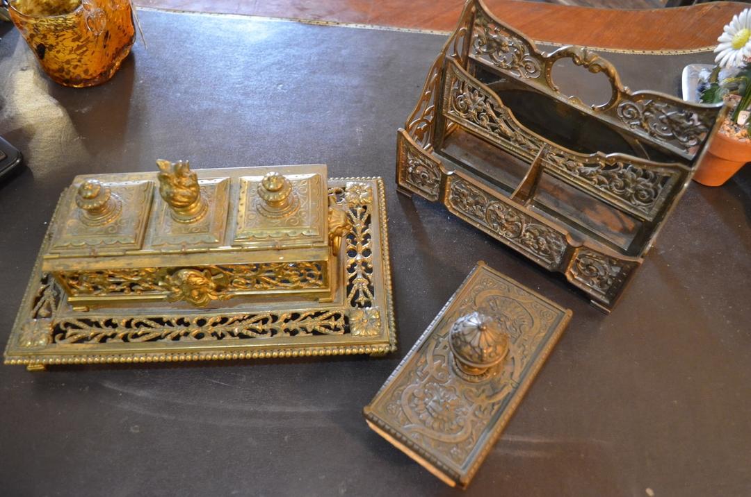 Antique Ornate Victorian Desk Set | Vintage Grind House | Chicago, IL