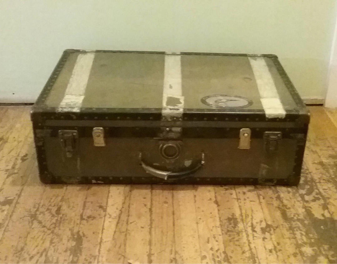 Watajoy Steamer Trunk, Black and Green Travel Trunk Made In | Up the ...