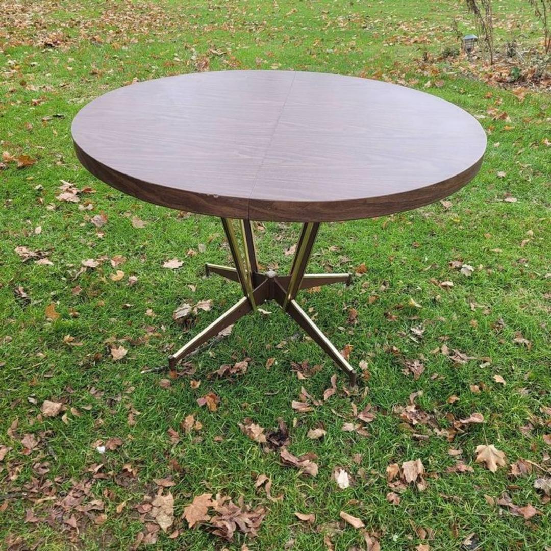 Modern Dining Table with Leaf, 30x42"diameter.” | Mom N Pop Antiques ...