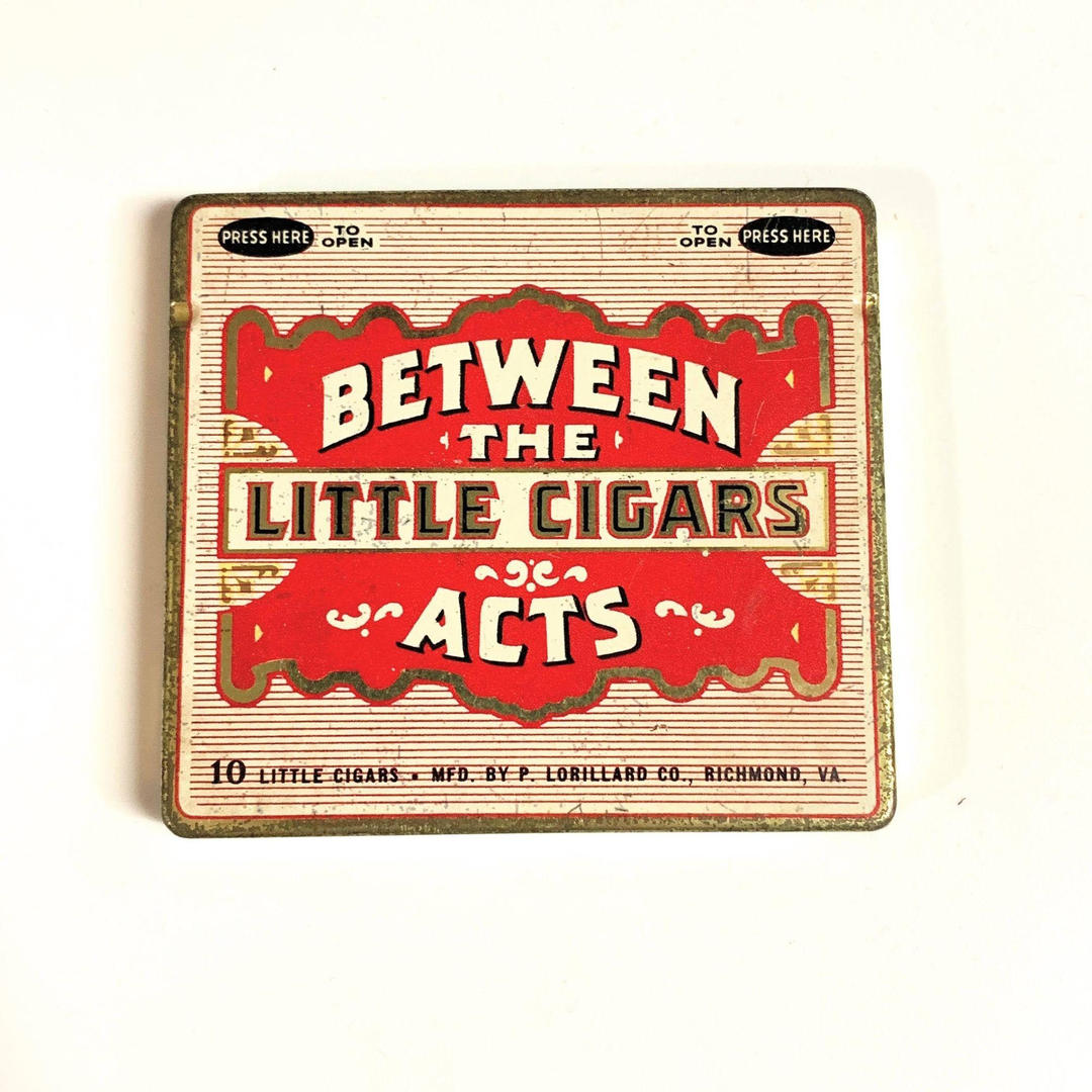 Vintage Between The Acts Little Cigars Tin | Over the Years | Silver ...