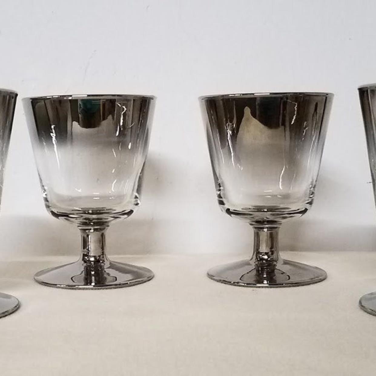 Vintage Vitreon Queen's Lustreware Silver Ombre Footed Lowball | Over ...