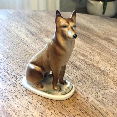 Vintage Zsolnay Porcelain Dog Sculpture/ German Shepherd Statue ...