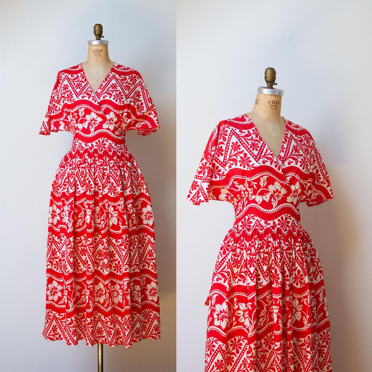 1980s Sonia Rykiel Dress / 80s Red and White | Female Hysteria - Boston ...