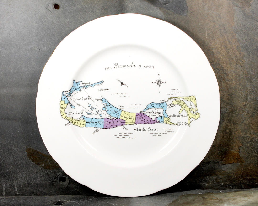Beautiful Vintage BERMUDA Souvenir Dish - Bermuda Souvenir Plate ...