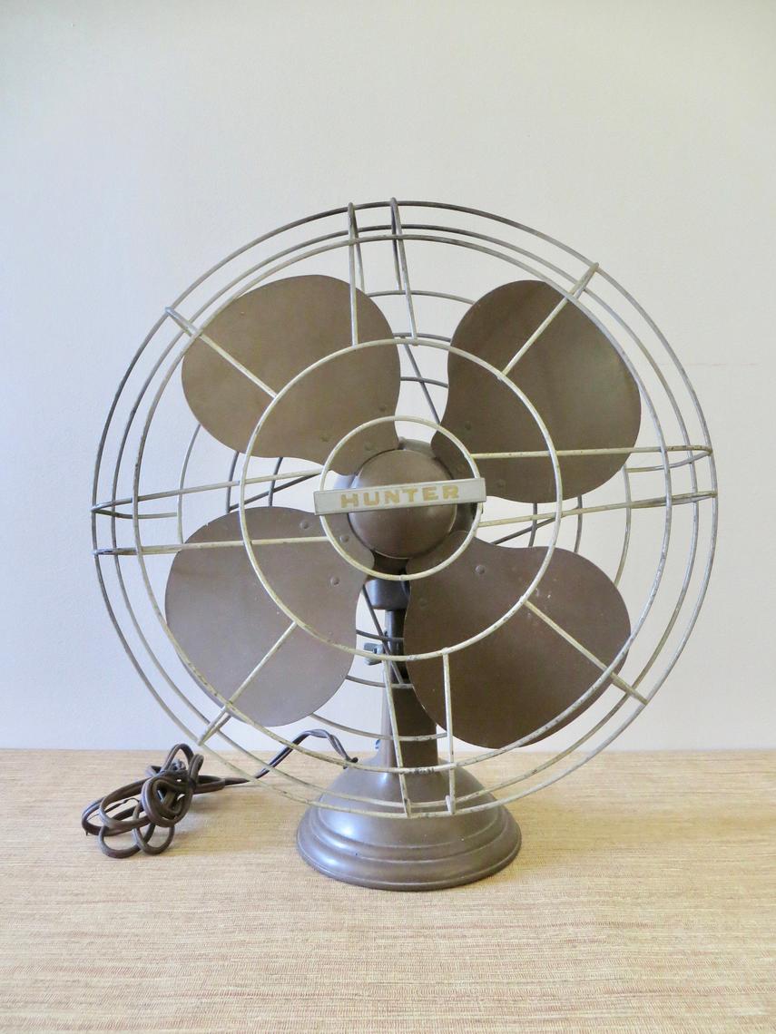 Vintage Hunter Oscillating Fan - Industrial Tabletop Fan - Rare ...