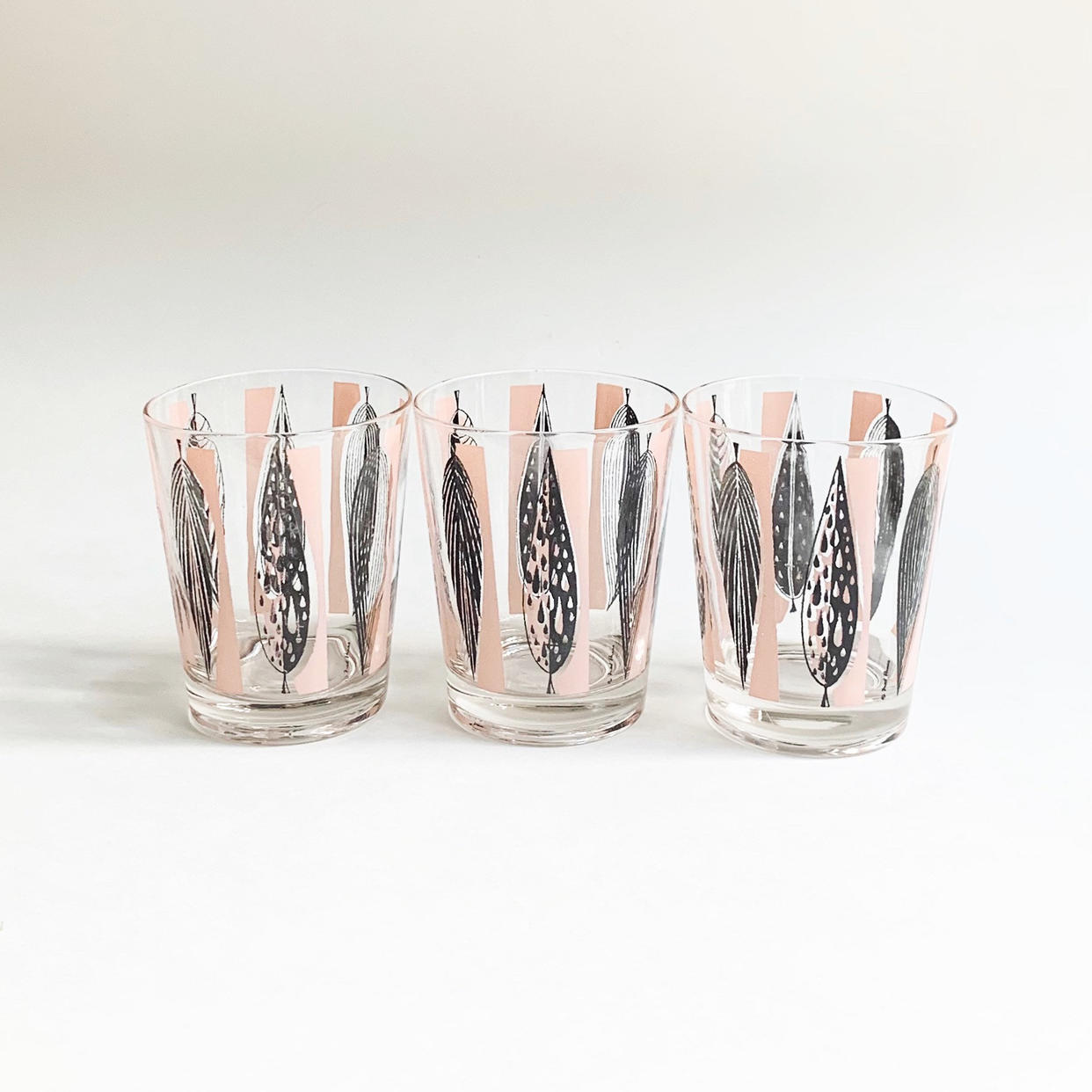 Vintage Fred Press Pink and Black Leaf Double | Sabine Vintage Home ...