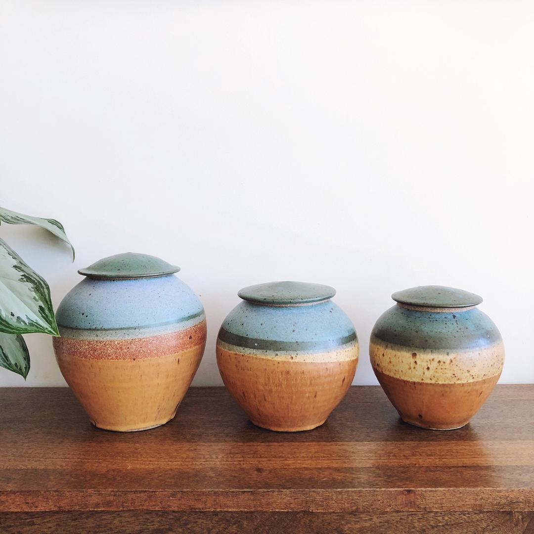 Vintage Ceramic Speckled Canisters - Set of 3 | The Distillery Vintage ...