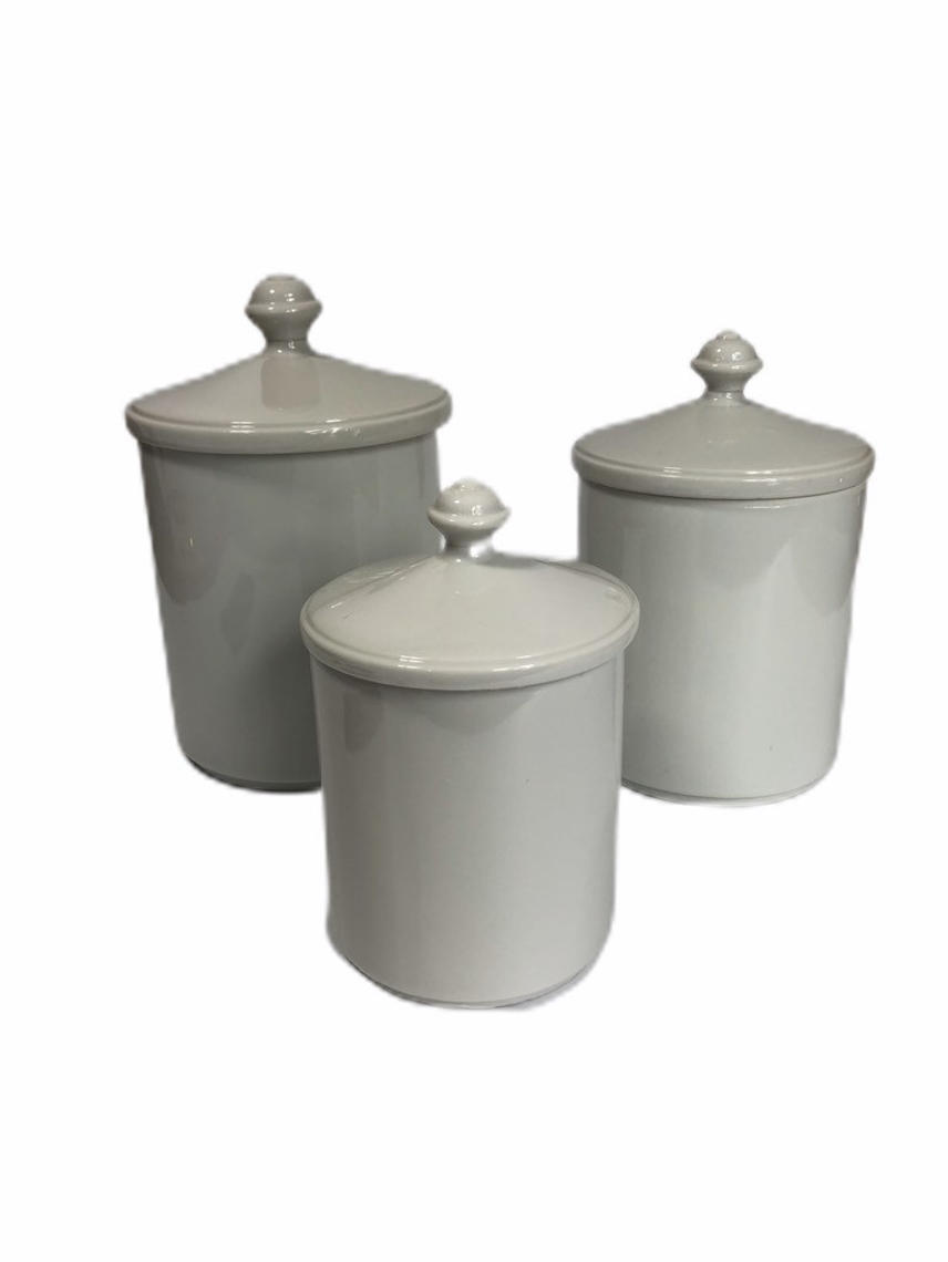 Vintage Japanese White Porcelain Kitchen Canisters Set of 3, canister ...