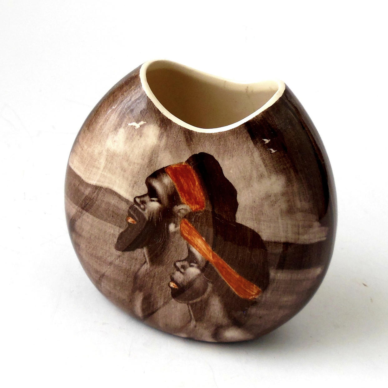 MCM Vase Aboriginal Portraits GYMEA AUSTRALIA Pottery 5x5 | Fulton Lane ...