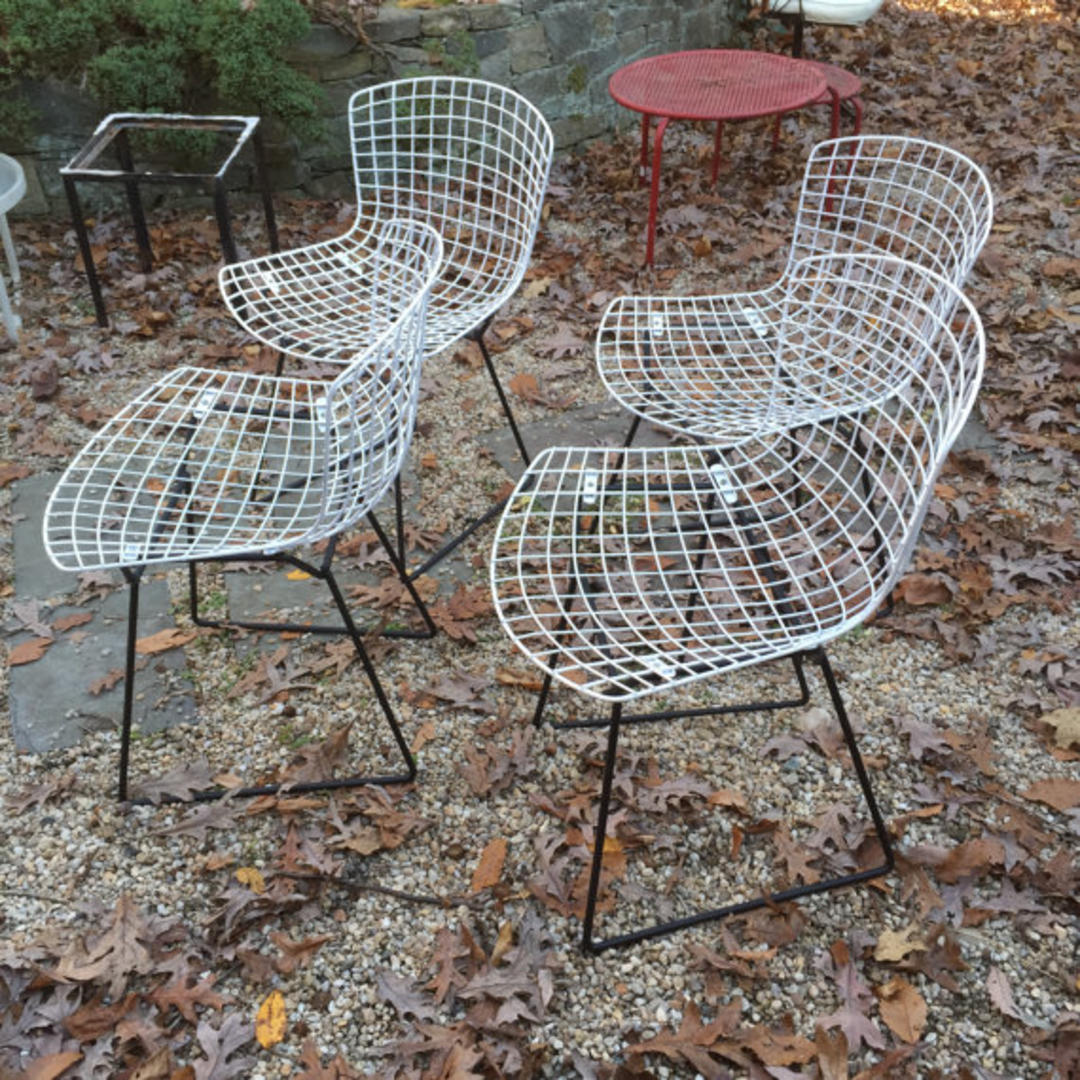 Original 1960s Knoll Bertoia Wire Side Chairs Mid-Century Modern Patio ...