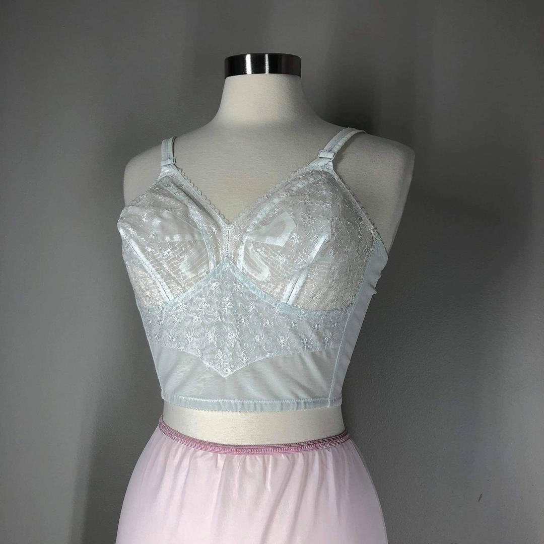 Vintage 50s White Bullet Bra, 36 C / 1950s Long Line Bra / | Sought ...