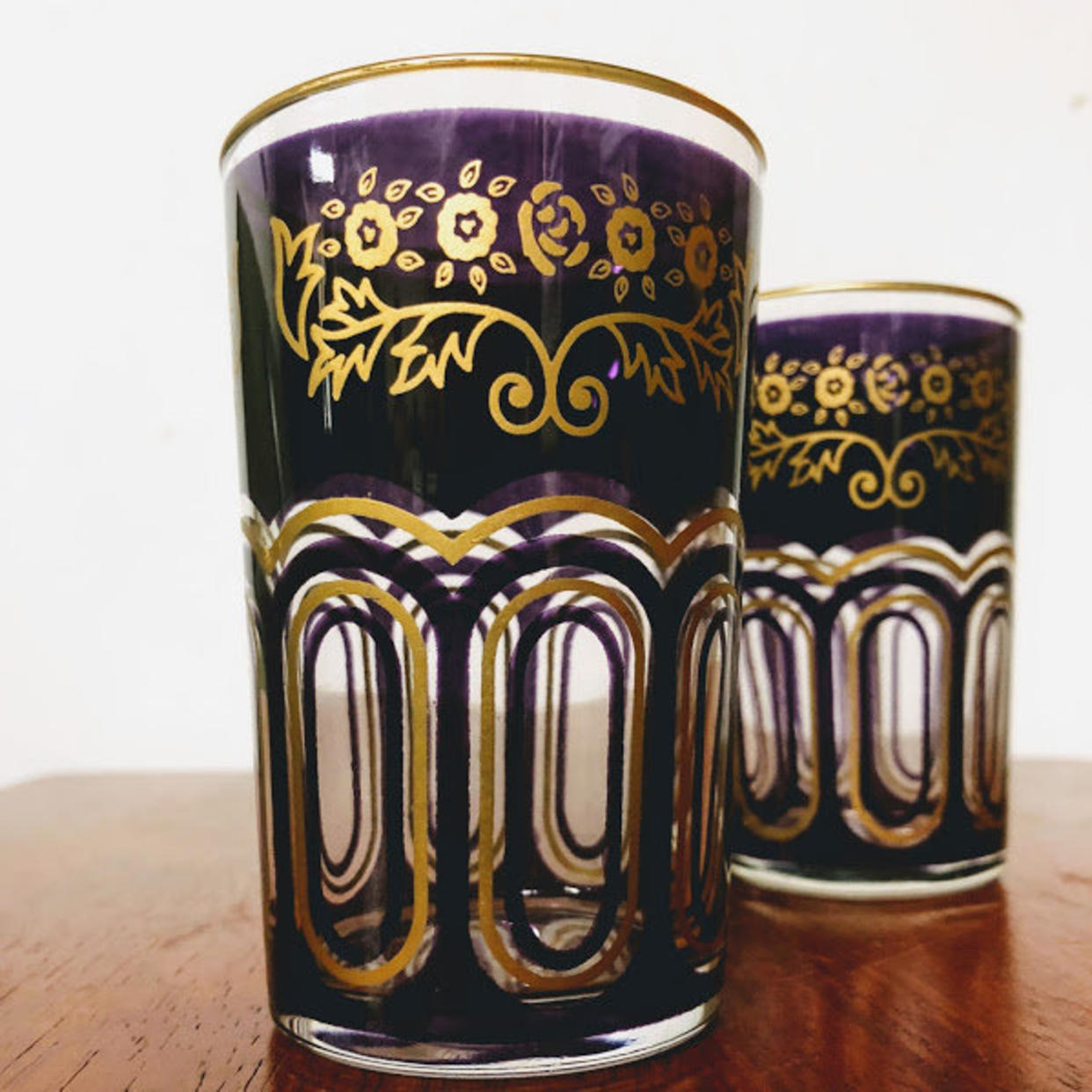 Vintage Mid Century Modern Purple and Gold Motif | Over the Years ...