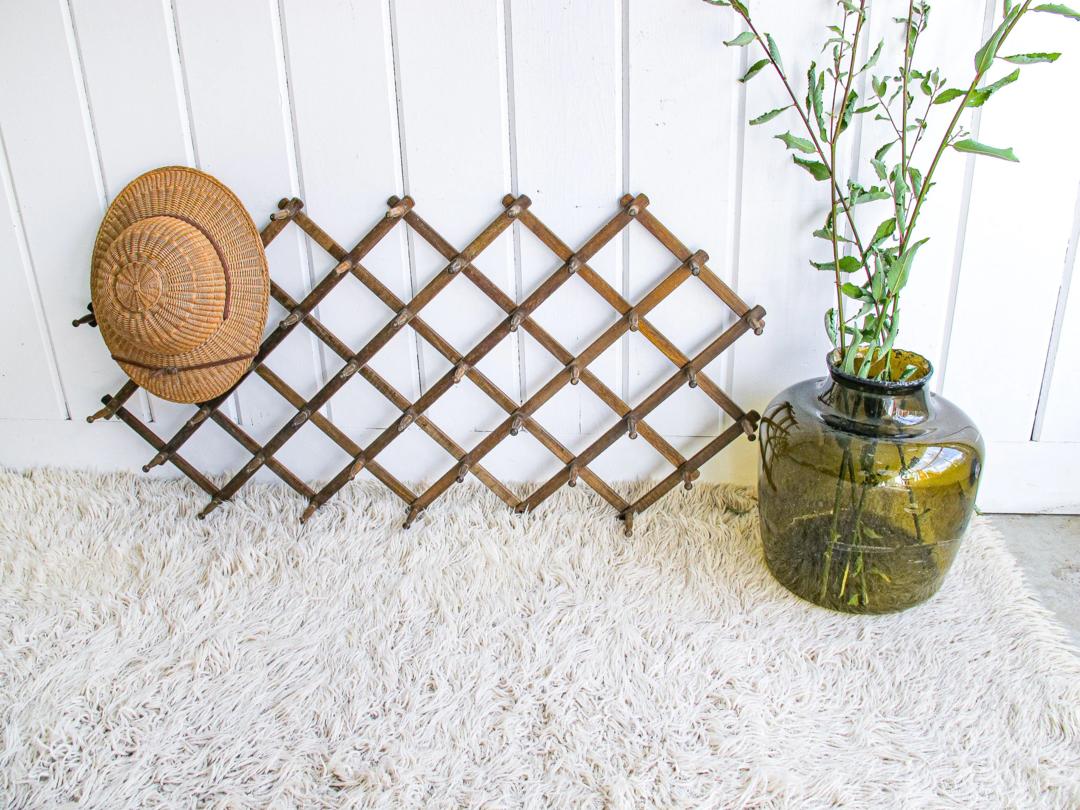 Large Vintage Accordion Peg Rack Wall Storage Unit - Made | Portland ...