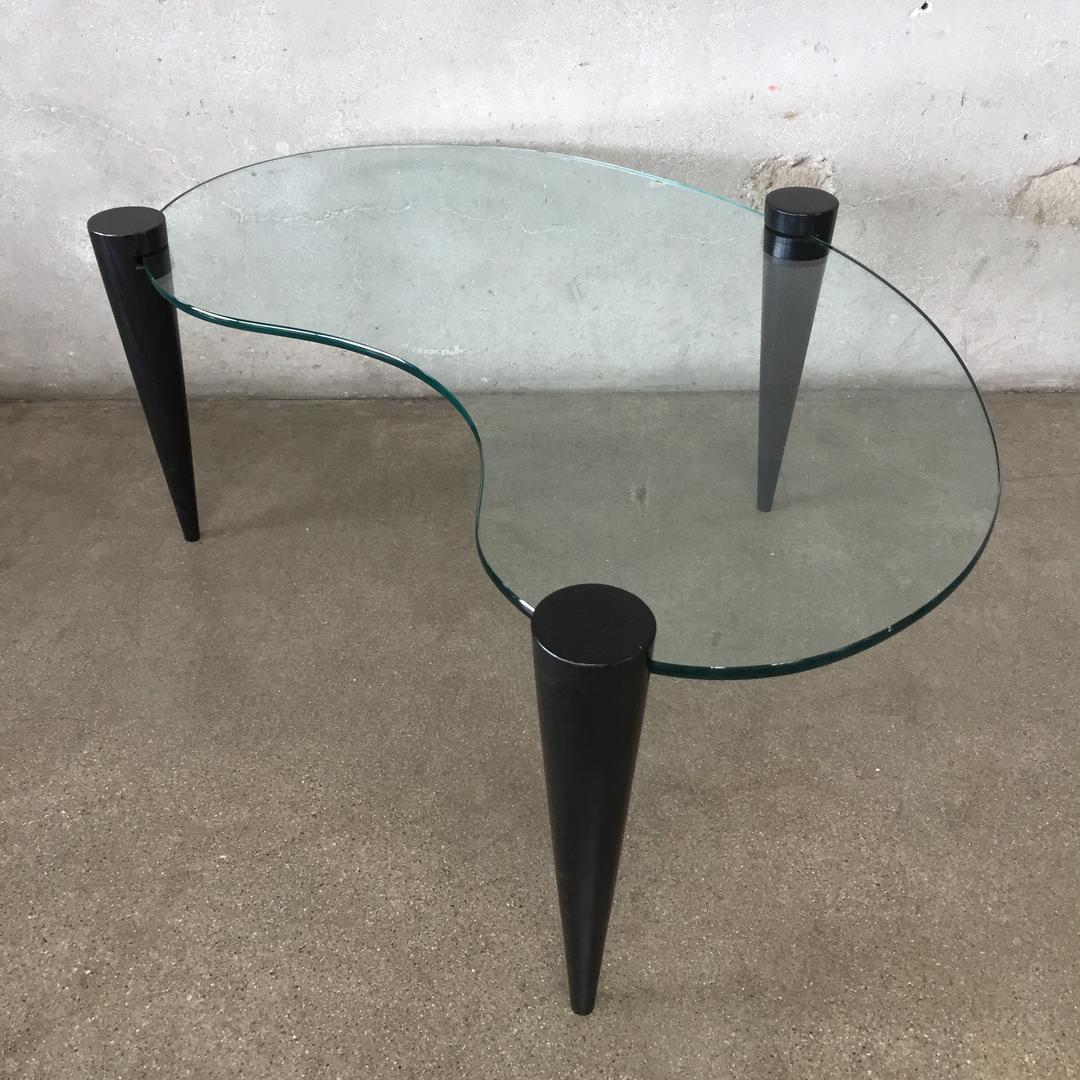 Mid Century Glass Kidney Shaped Coffee Table Urban Americana Long Beach CA