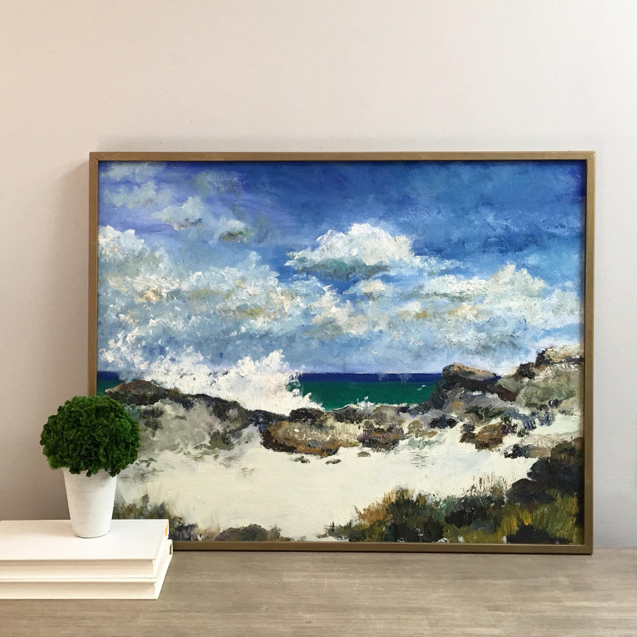 Vintage Oceanscape Oil Painting Ocean Beach Mexican Seascape | Mod ...
