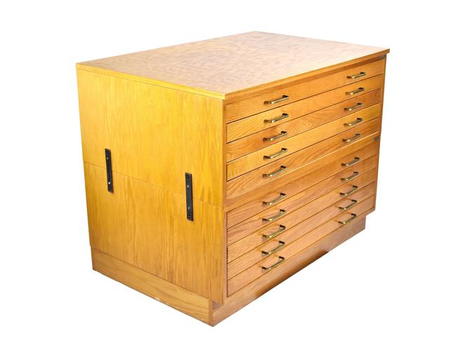 Vintage Mayline 10 Drawer Oak Flat File Map or Jewelry Collectors Prairieland Art Antiques Glenview IL