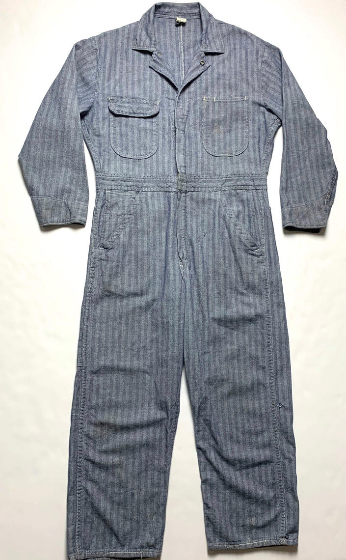 Vintage 1960s SEARS Herringbone Twill Coveralls ~ size 38 S (Small ...