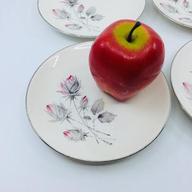 Vintage Pink Rose Dessert Plates Set Of 4 1950s Pink and | Aunty Entity ...