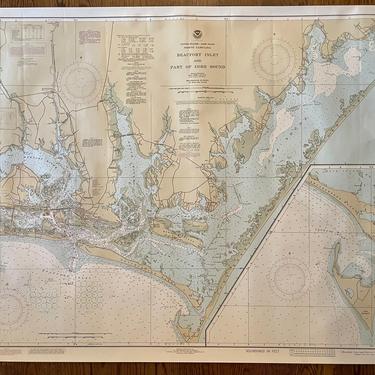 Vintage NOAA Nautical Chart — BEAUFORT INLET, NC | Chartreuse & Co ...