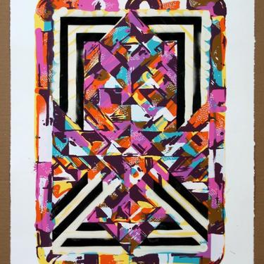 Contemporary Unframed Abstract Jason Williams AKA Revok Screenprint 7/ ...