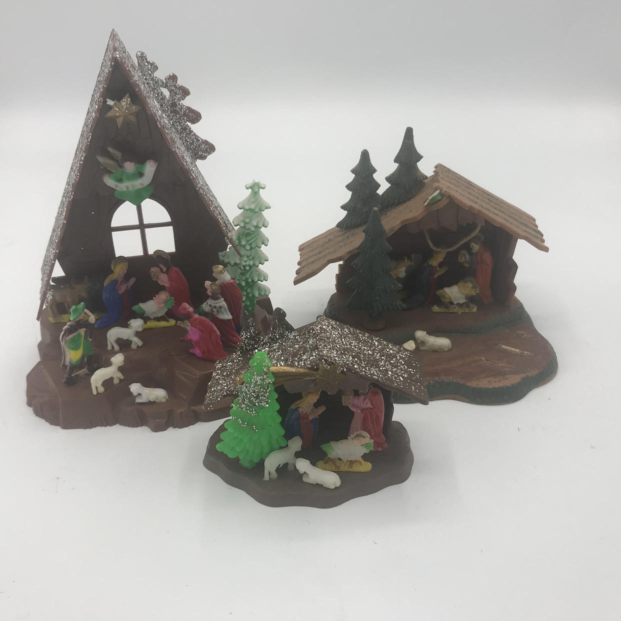 Vintage set of three Miniature Plastic Nativity Scene | JoAnntiques ...