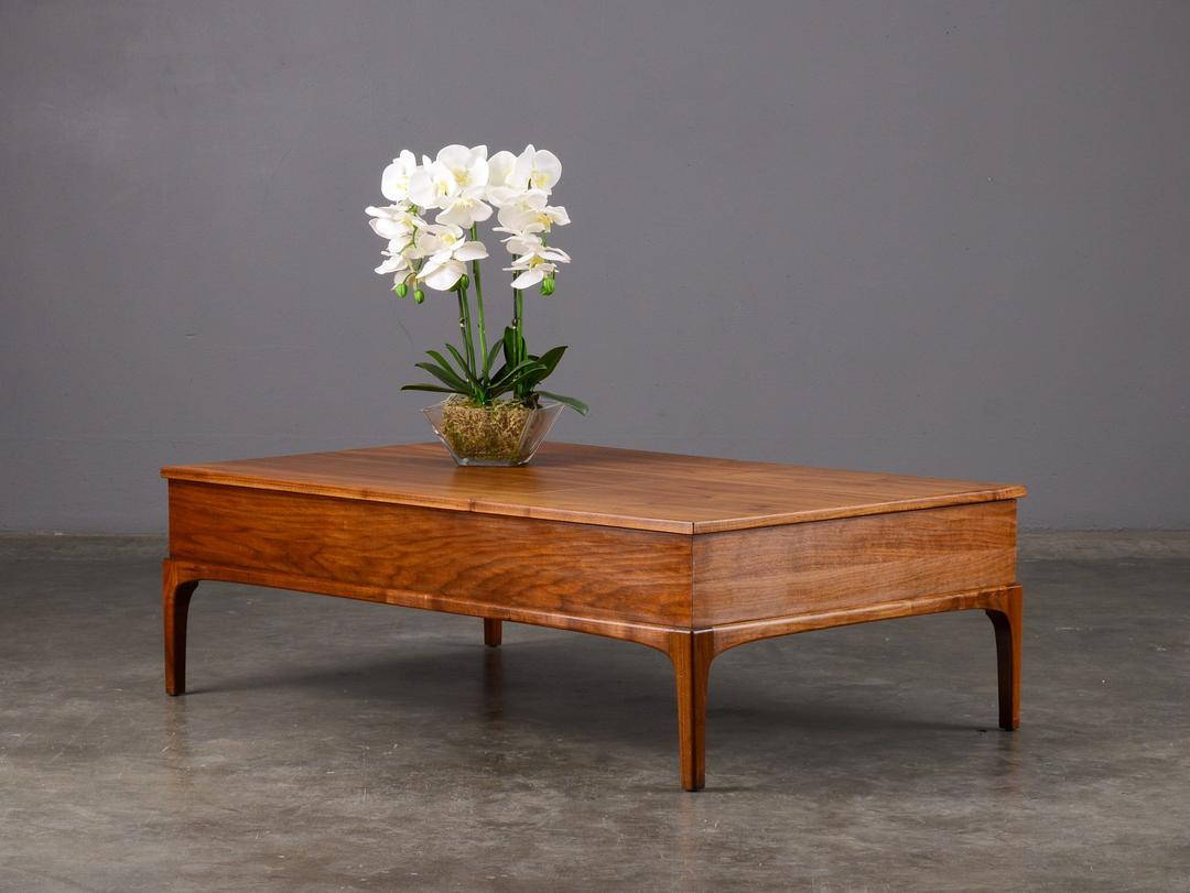 Mid Century Storage Coffee Table Walnut Rectangular | Madsen Modern ...