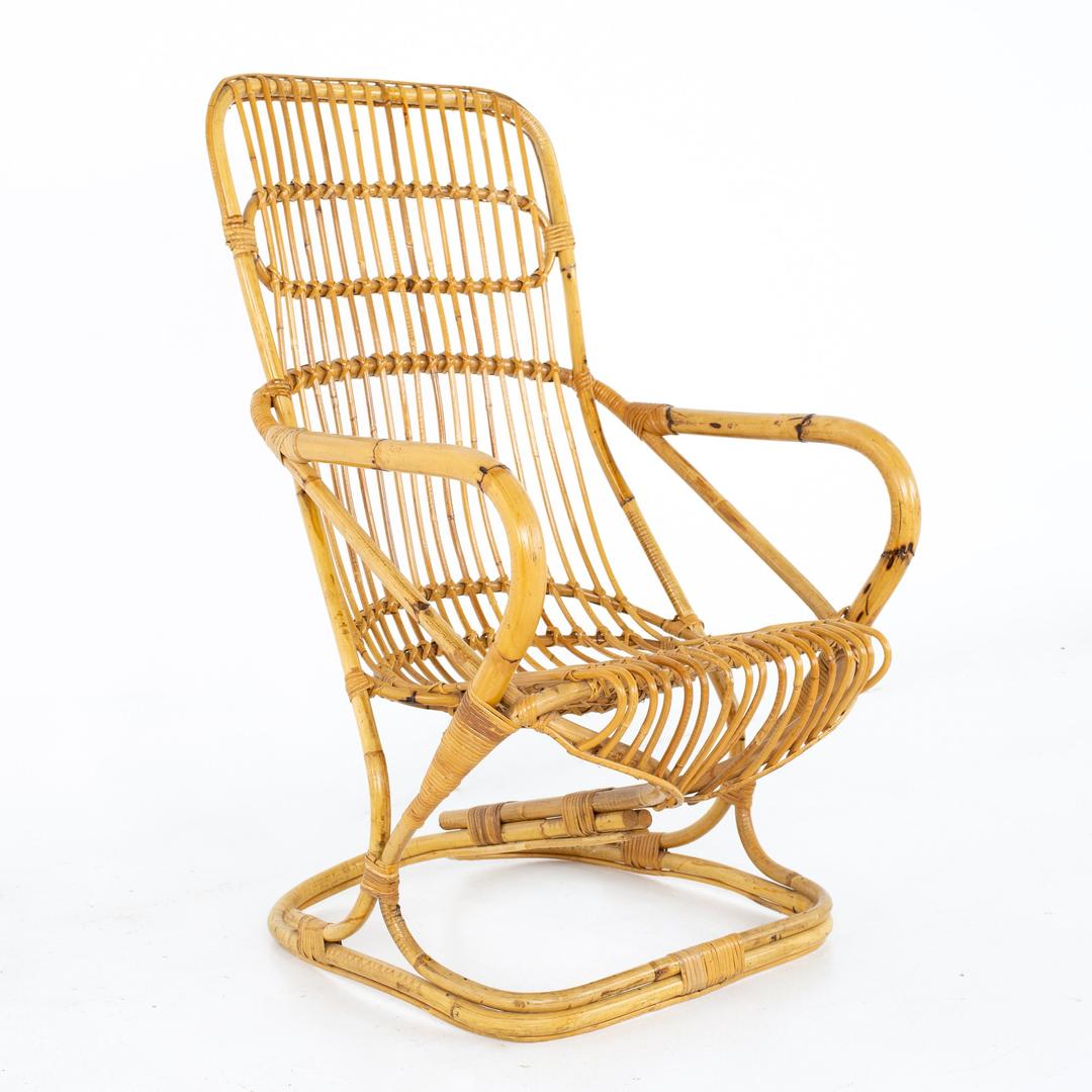 Mid Century Rattan Rocking Lounge Chair - mcm | Modern Hill ...