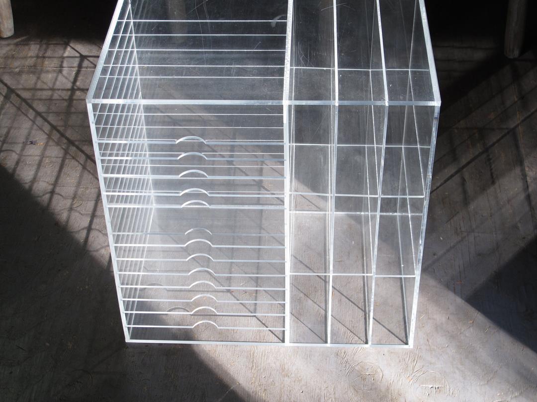 Clear Lucite Organizer Plexiglass Storage Cubby Plexi Filing Unit Clear ...