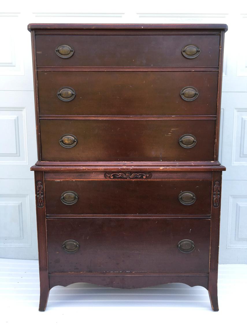 CUSTOMIZABLE Vintage Federal Dresser, Highboy Dresser, Bedroom Set ...