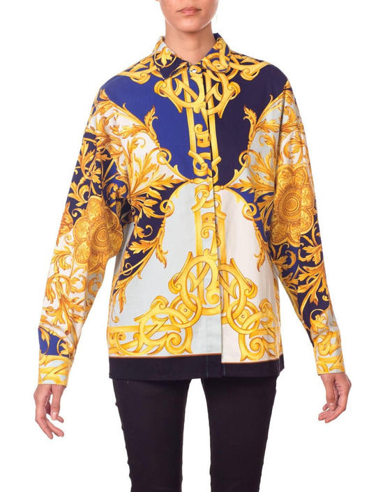 Gianni Versace Vintage Fruit Print Shirt House Of Liza Printed Shirts, Versace, Tops Designs ...