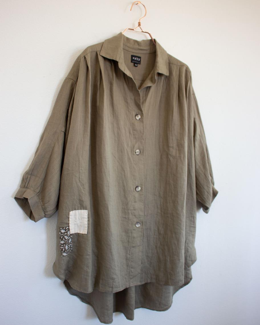 CHELLE TOP - MENDED WASHED LODEN - XS/S | esby | Austin, TX