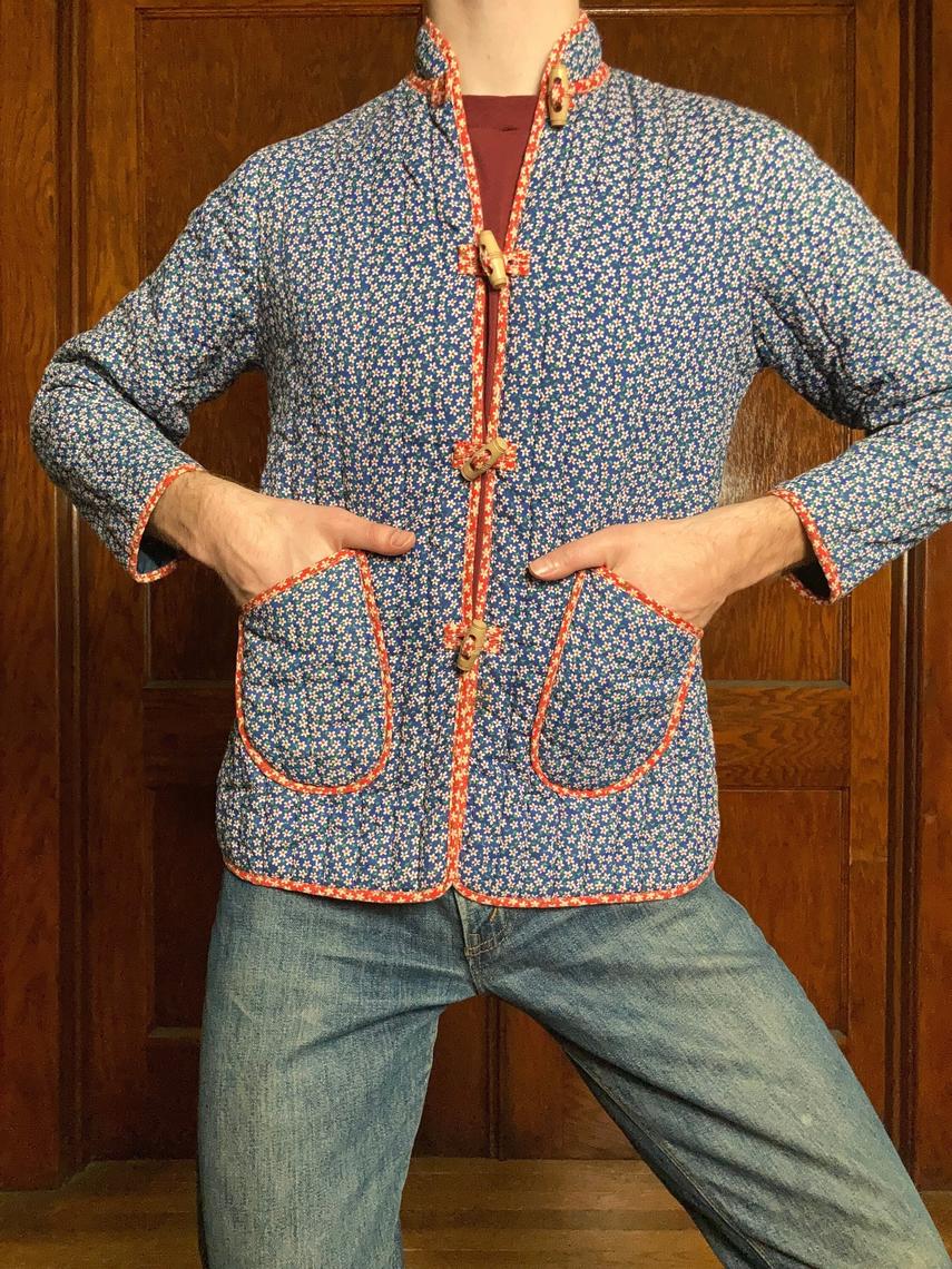 70s quilted calico print jacket | Mantis Lady Vintage | Delaware, OH