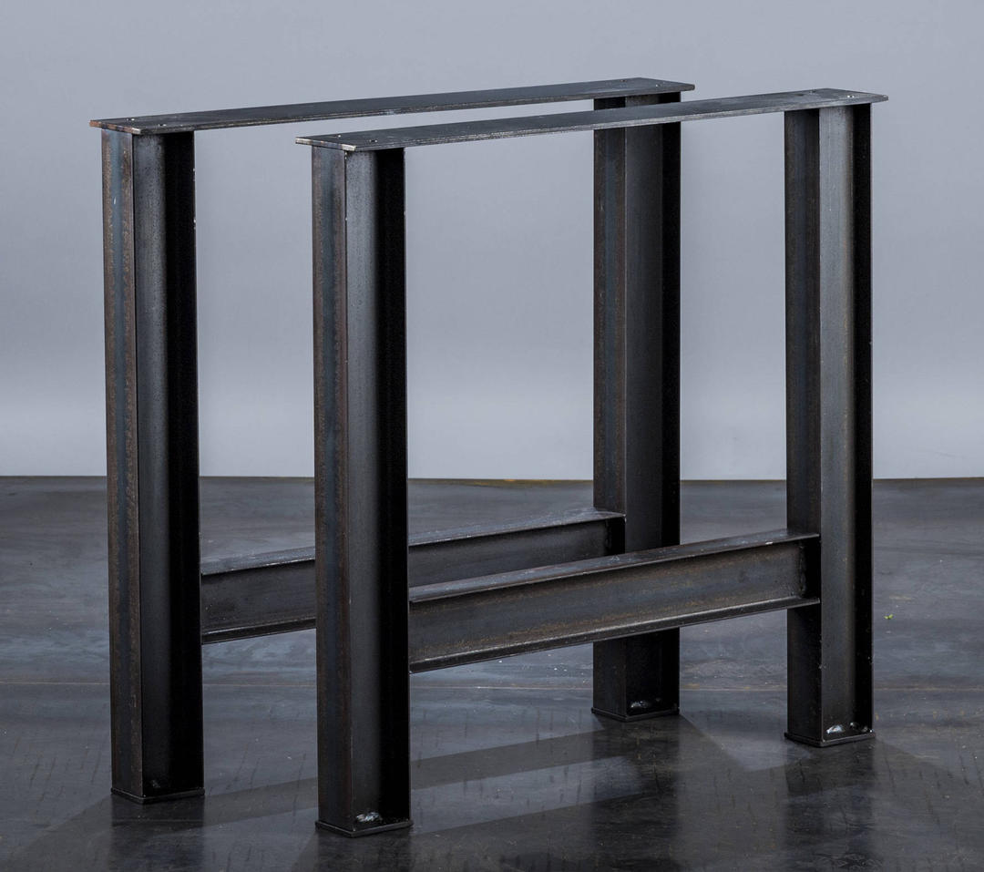 Set of 2 - Metal i-beam dining table legs | Timber Forge Woodworks ...