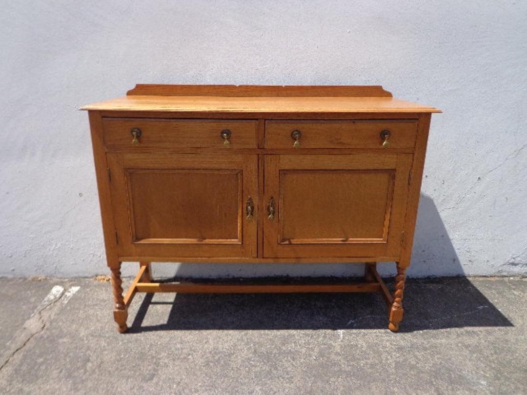 Antique Buffet Cabinet Traditional Shabby Chic Primitive Sideboard ...