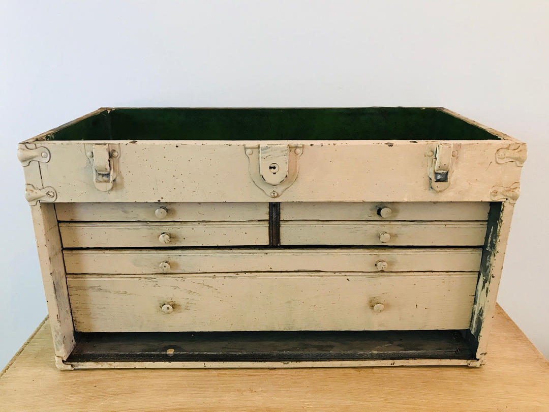 Vintage Industrial Machinist Tool Box 6 Drawer Tool Chest Jewelry Box ...