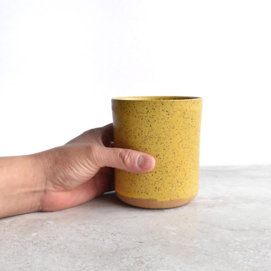 Mustard Yellow Simple Speckled Stoneware Sipper | Katie M Mudd ...