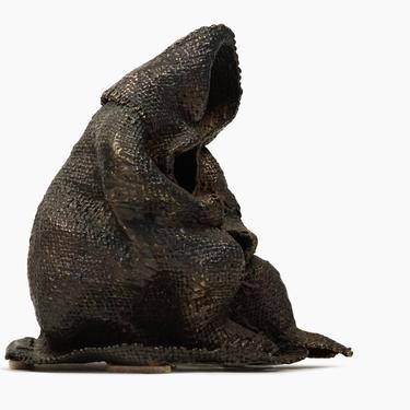 Burlap Sculpture Mid Century Modern Modernist Metal Art | Vintage ...