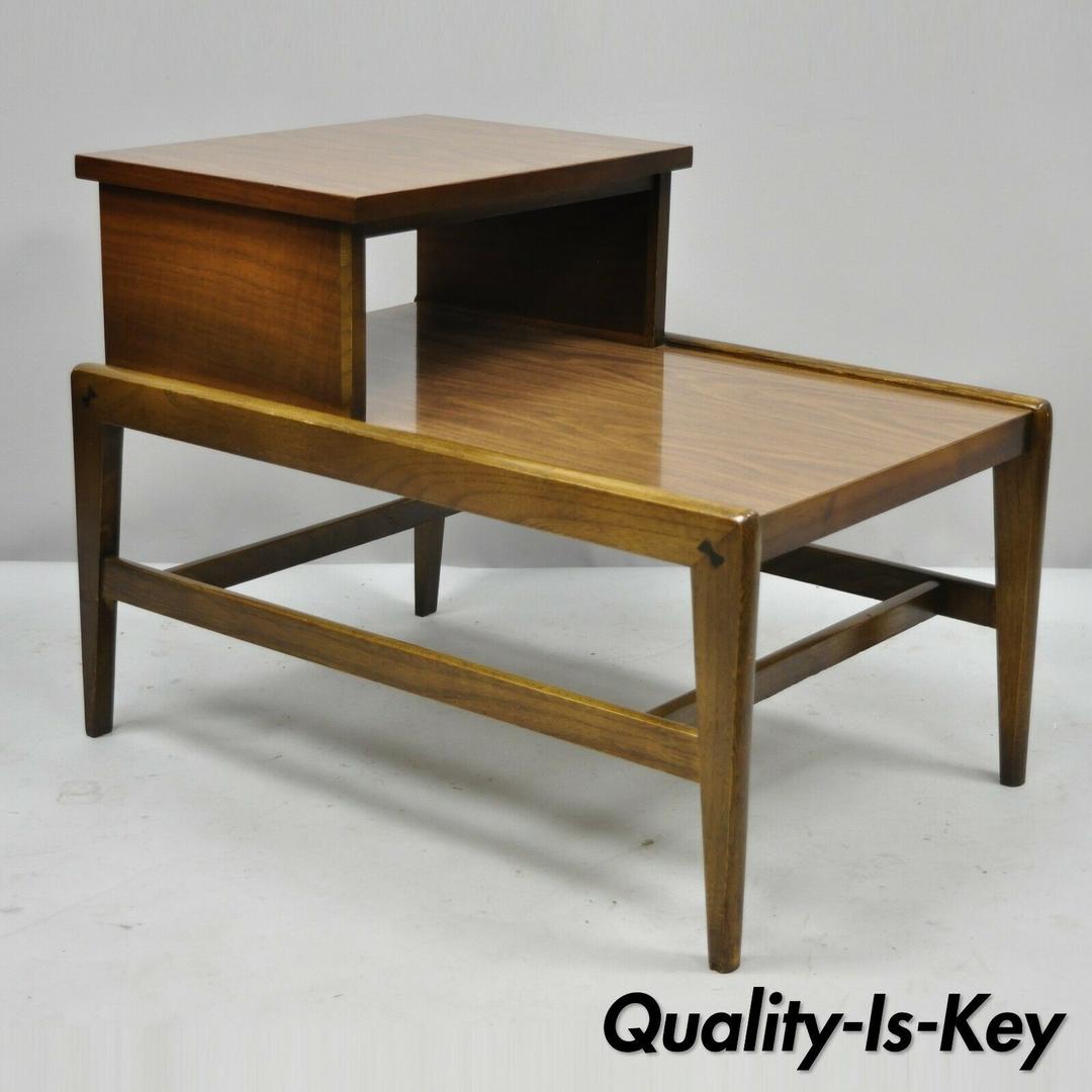 Vintage Mid Century Modern 2 Tier Step Up Laminate & Walnut End ...