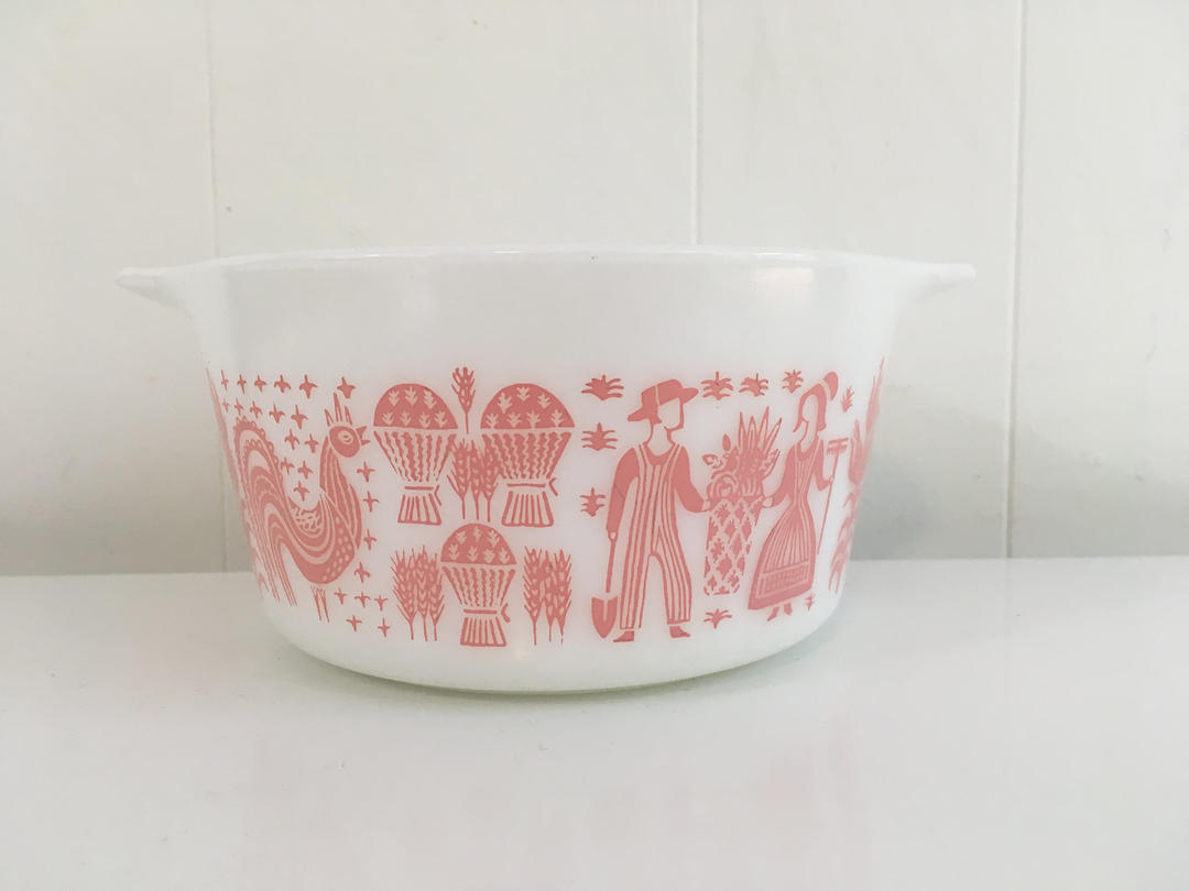 Vintage Pyrex Pink Butterprint Cinderella Casserole Dish 473 1 Quart ...