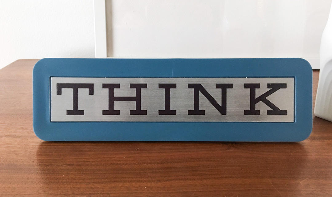 Iconic IBM THINK sign plaque 1970s vintage pop irony art | CaribeCasual ...