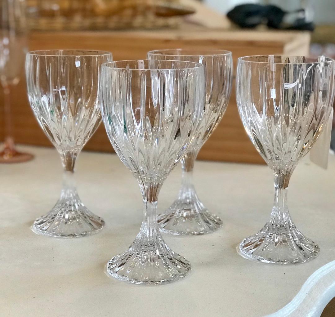 Lead Crystal Wine Goblets - Ser of 4 | Antique to Chic | Chicago, IL