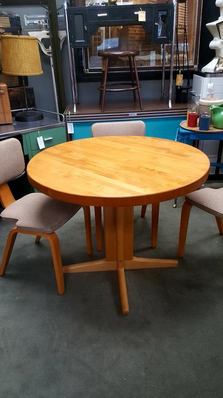 Round butcher block table | Peg Leg Vintage | Beltsville, MD