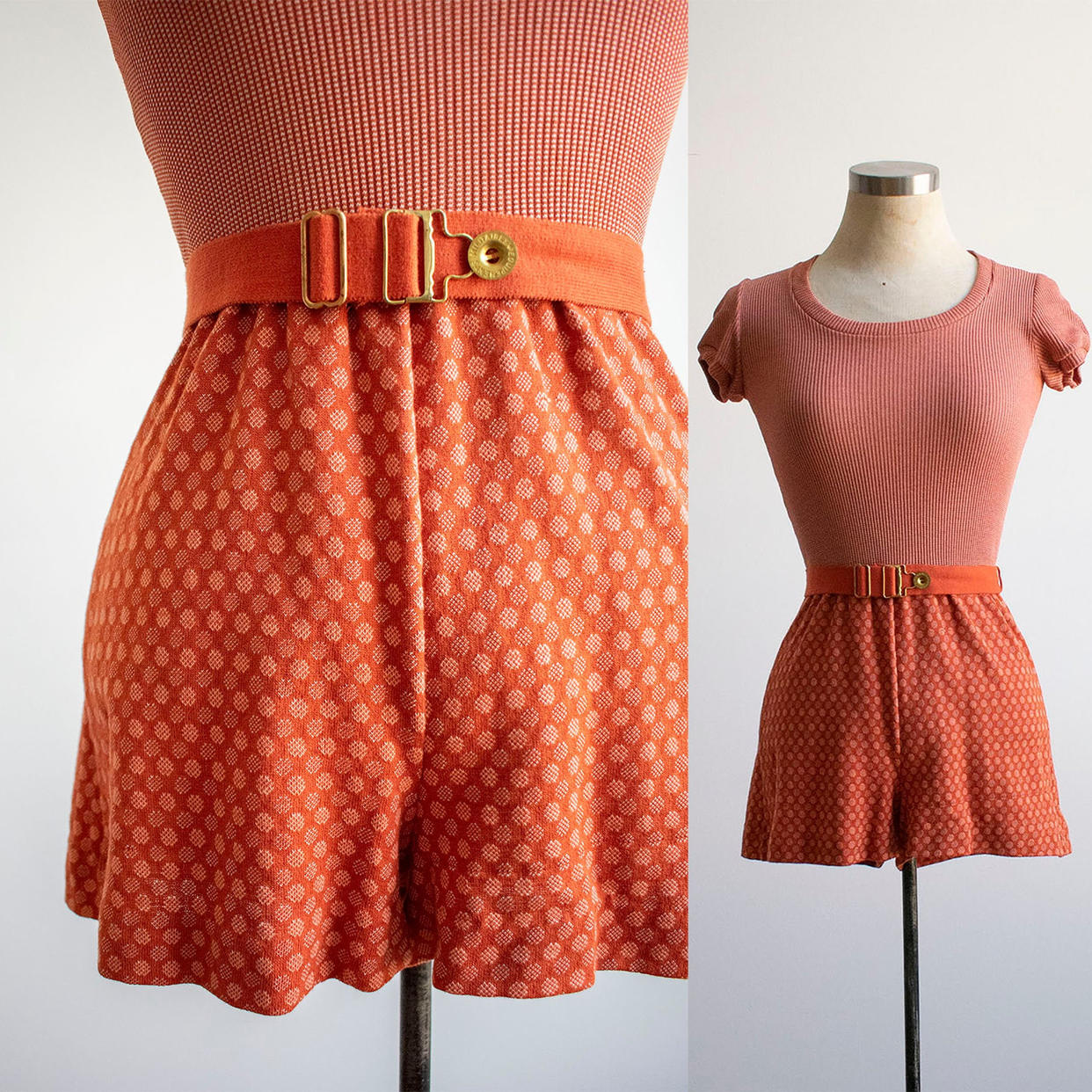 Vintage 1970s Romper / Orange Vintage Romper / Vintage 1970s | Milk ...