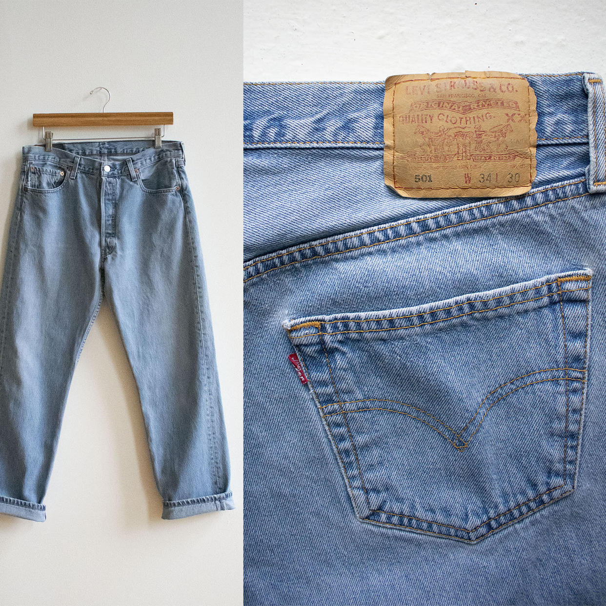 Vintage Levis 501s 33x30 / Vintage Light Wash Levis | Milk & Ice ...