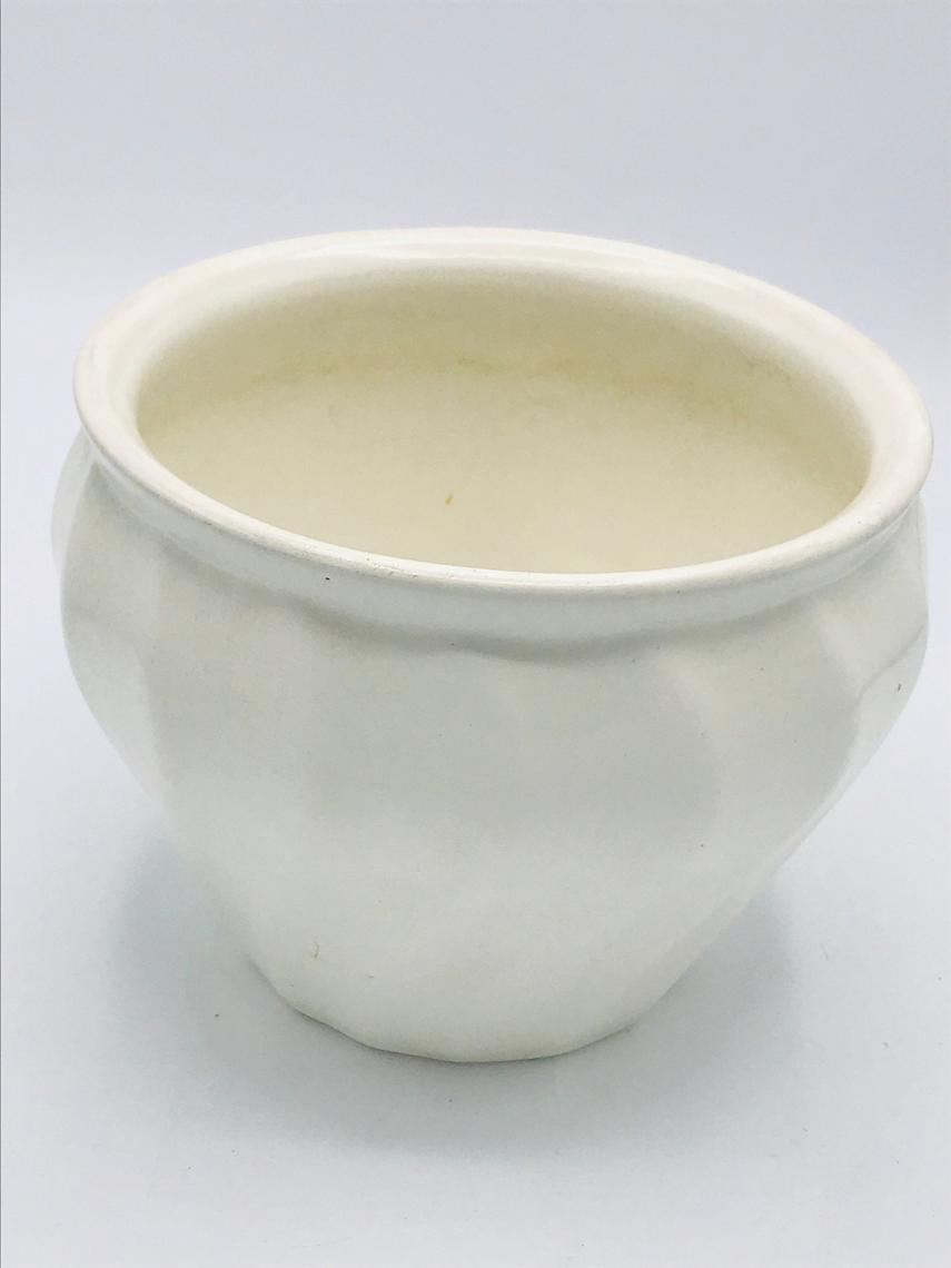 Vintage Bauer Pottery Cal-Art White Swirl Jardiniere Flower Pot ...